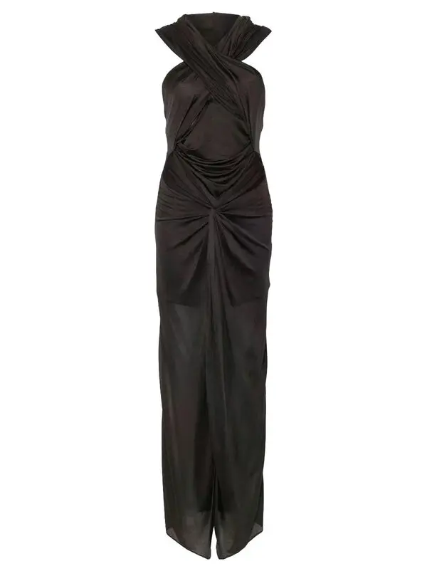 Giuseppe Di Morabito Draped Maxi Dress With Front Slit - Grey