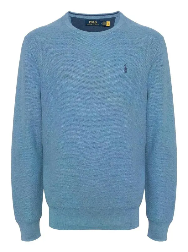 Polo Ralph Lauren Knitted Jumper With Polo Pony Motif - Blue
