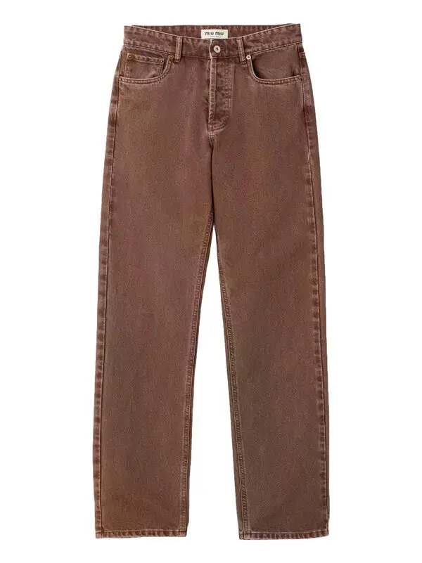Miu Miu Straight-leg Denim Jeans - Brown