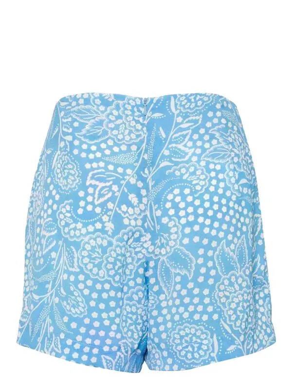 BAMBAH Azalea High-waisted Floral Print Shorts - Blue