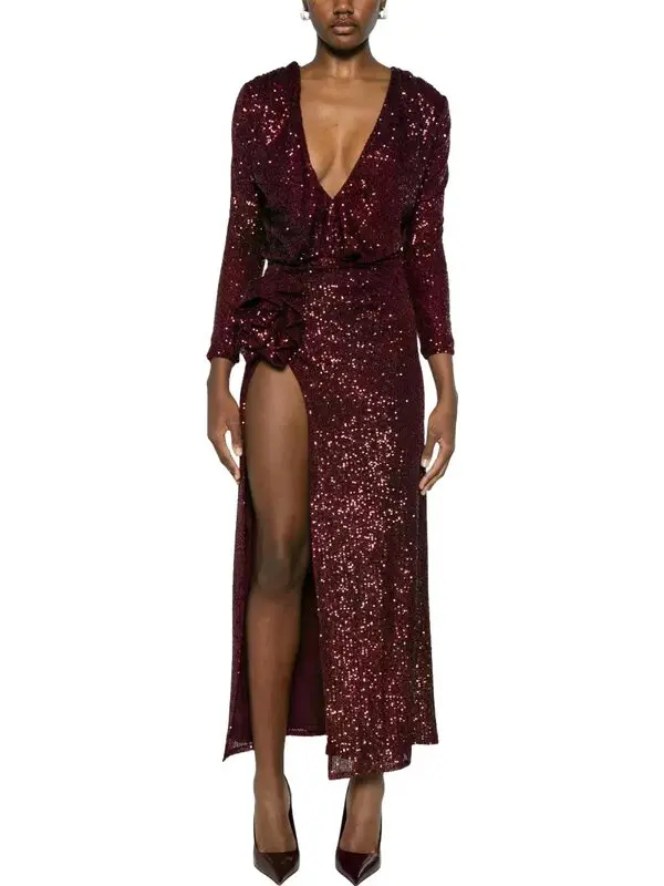 ANA RADU Sequin-embellished Bodysuit And Skirt Set - Red