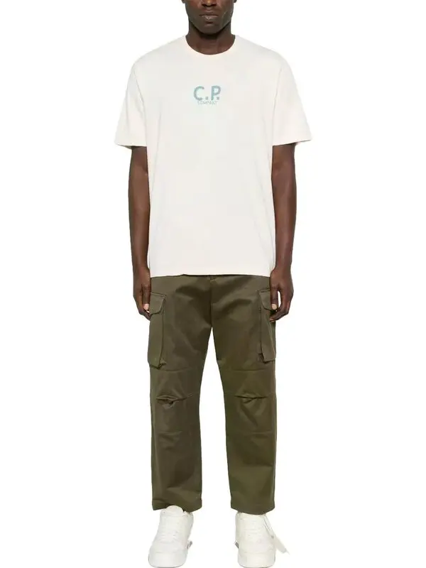 C.P. COMPANY Logo-print Cotton T-shirt - Neutrals