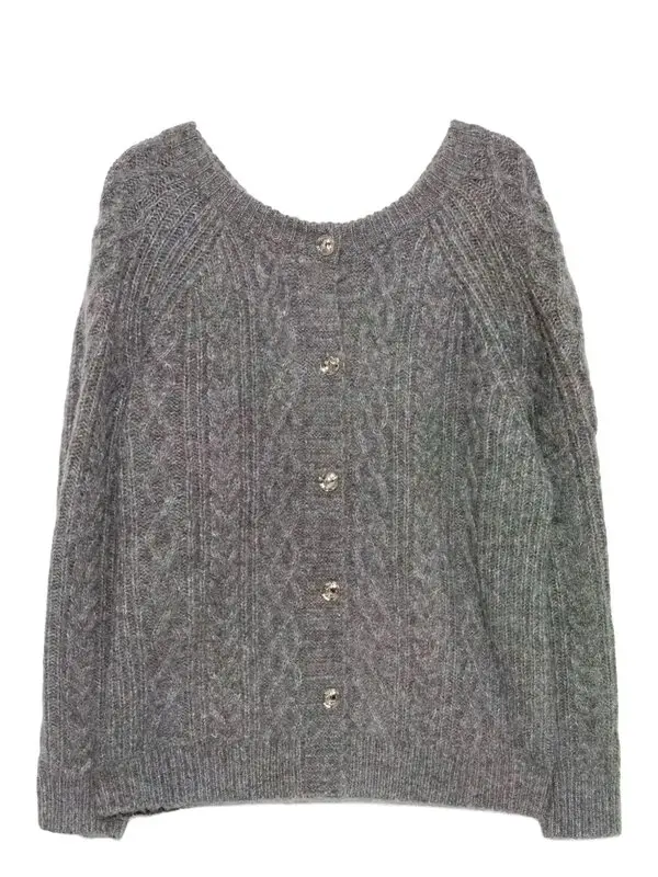 TOUT A COUP Cable Knit Cardigan - Grey