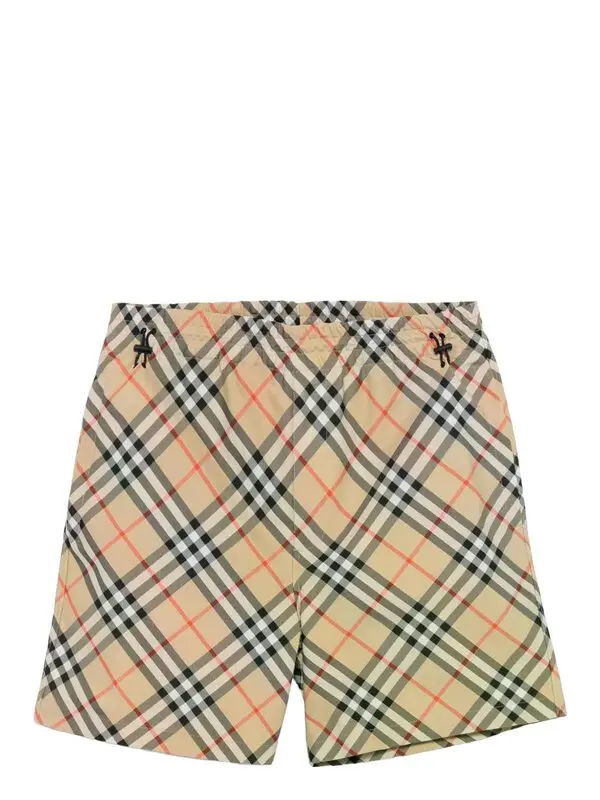 Burberry Check Shorts - Neutrals