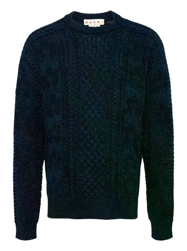 Marni Cotton Cable Knit Jumper - Blue