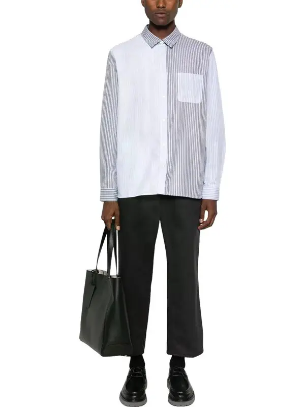 A.p.c. Patchwork Striped Shirt - Blue