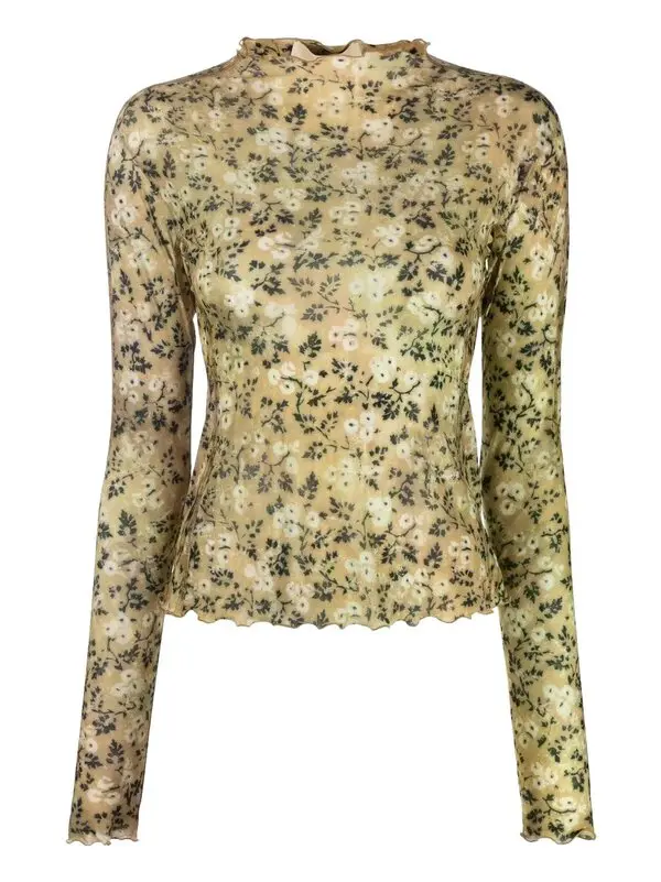KNWLS Halcyon Semi-sheer Top - Yellow