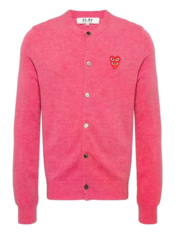 Play Comme Des Garcon Wool Cardigan - Pink