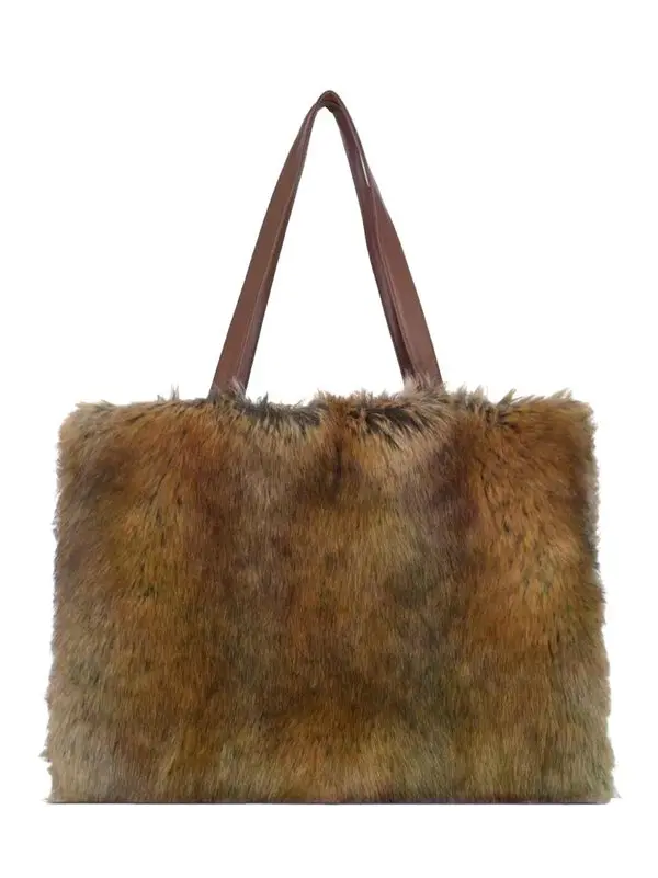 NICCOLO PASQUALETTI Faux-fur Tote Bag - Brown