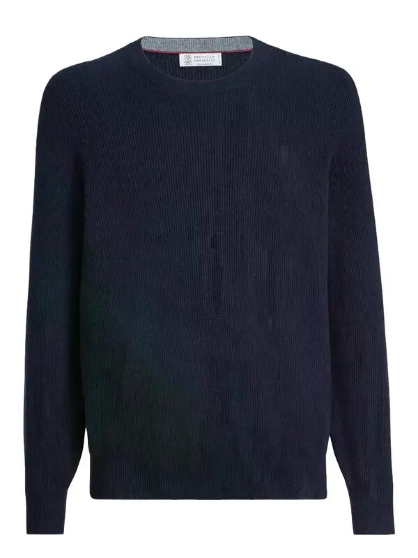 Brunello Cucinelli Cashmere Crew Neck Jumper - Blue