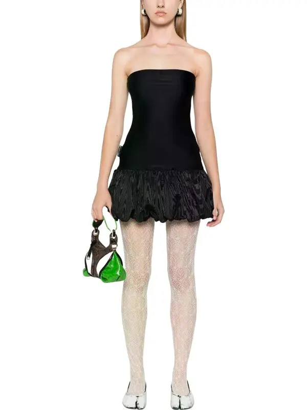MARINE SERRE Strapless Puffball Hem Mini Dress - Black