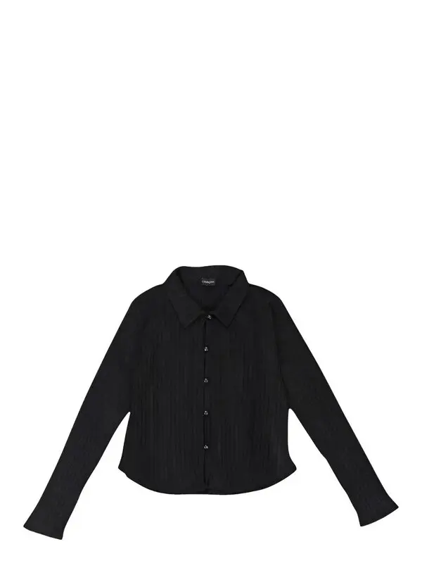 Callipygian Ribbed Cardigan With Button Fastening - Black