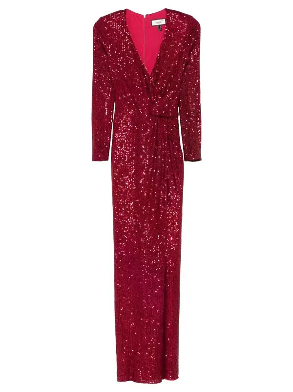 NISSA Sequinned Gown - Red