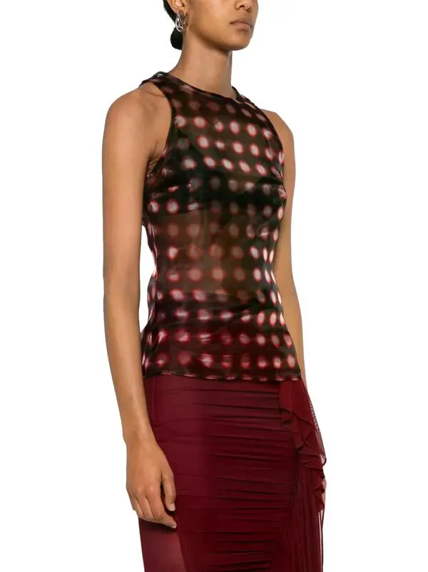 16Arlington Tari Tank Top With Geometric Print - Black