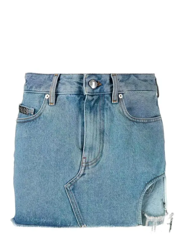 Gcds Cut-out Denim Skirt - Blue