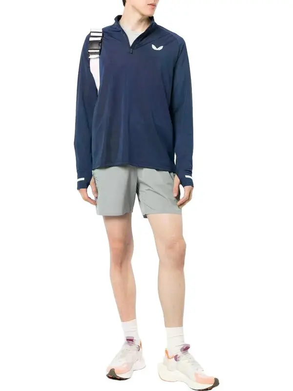 Castore Logo-print High Neck Zip-up Sweatshirt - Blue