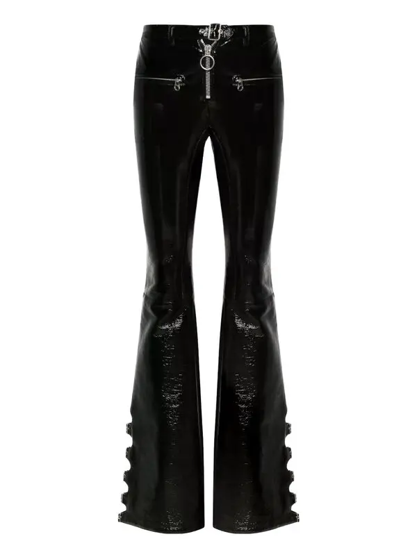 COURREGES Multi-buckle Flared Trousers - Black