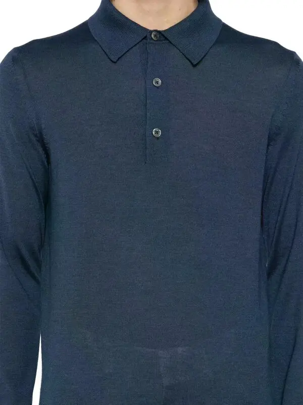 TOM FORD Long-sleeved Polo Shirt - Blue
