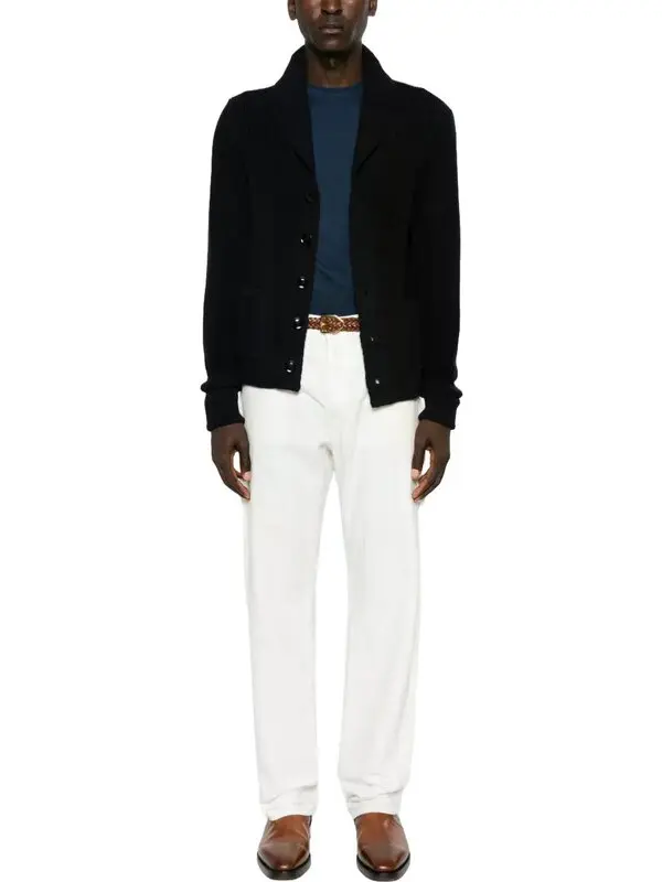 TOM FORD Shawl Collar Cashmere Cardigan - Blue