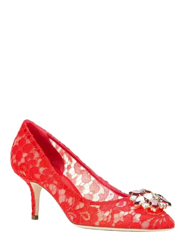 Dolce & Gabbana Bellucci Lace Pumps - Red