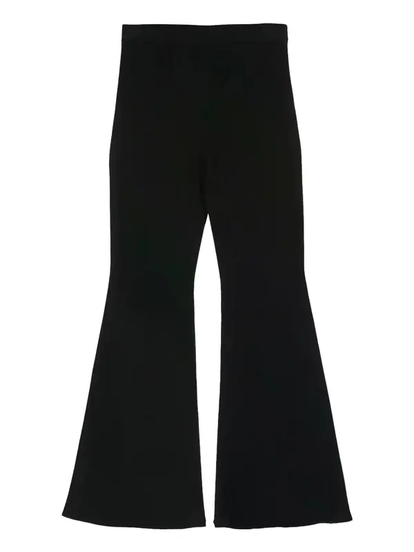 Michael Kors Ribbed Knit Flared Trousers - Black