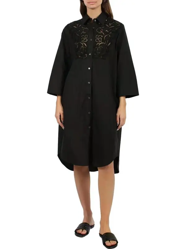 P.a.r.o.s.h Poplin Midi Dress - Black