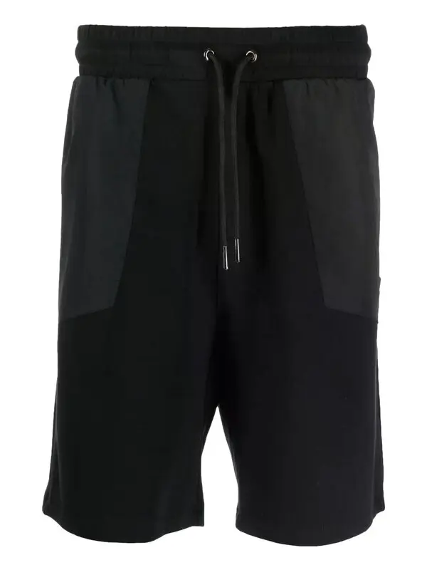 Hugo Drawstring Shorts With Silver-tone Logo Plaque - Black