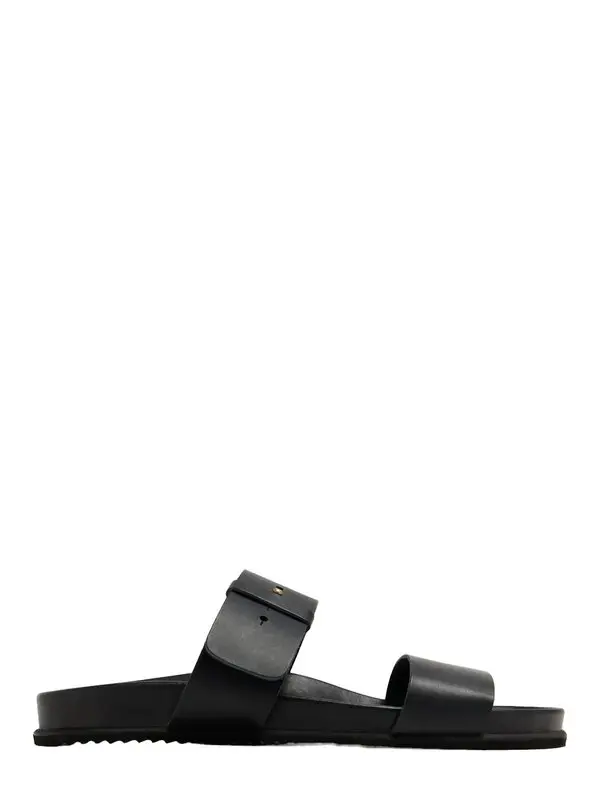 ANCIENT GREEK SANDALS Leather Flat Sandals - Black