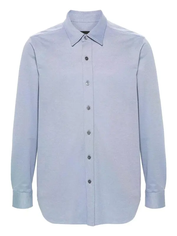 Brioni Long-sleeves Cotton Shirt - Blue