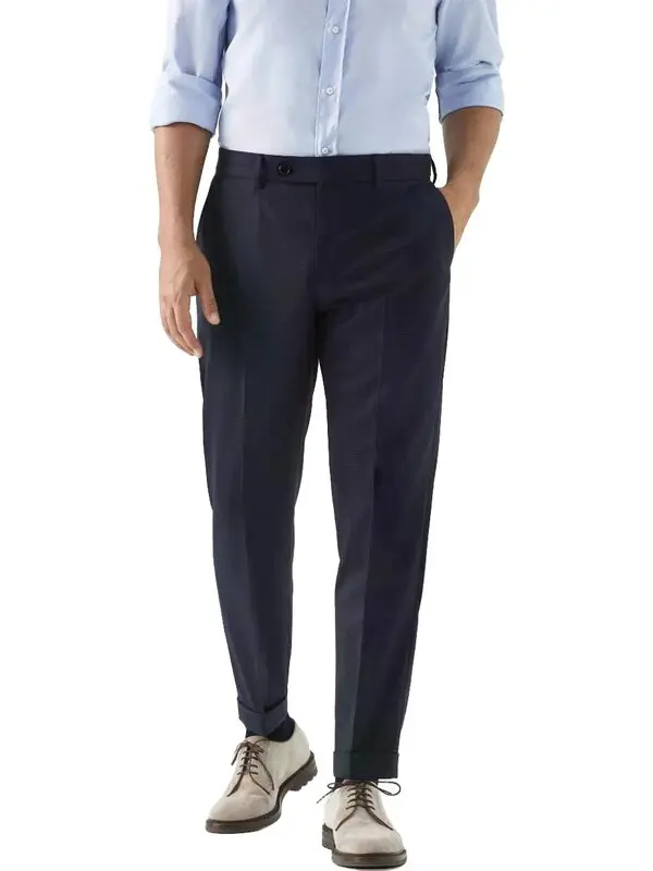 Brunello Cucinelli Tapered-leg Wool Trousers - Blue