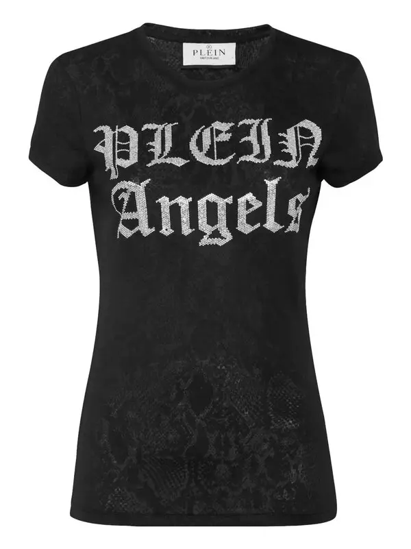Philipp Plein Logo Embellished T-shirt - Black