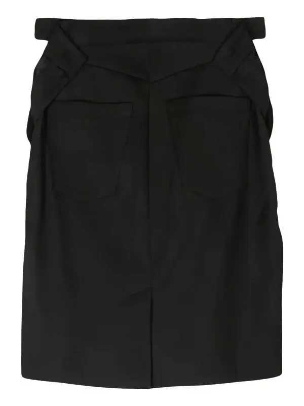 Coperni Crepe Cut-out Detail Pencil Skirt - Black