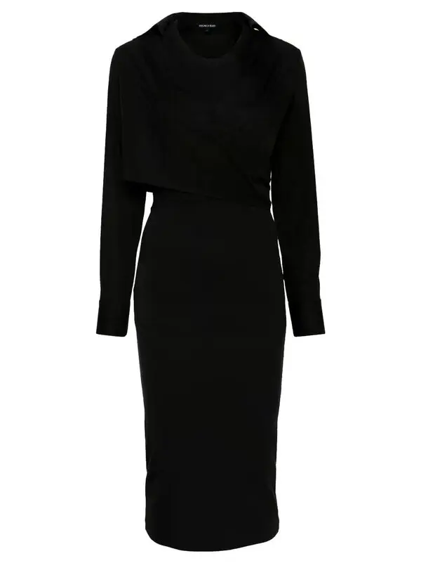 Veronica Beard Malone Layered Midi Dress - Black