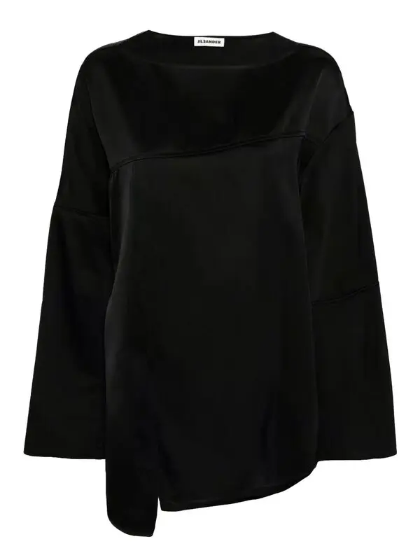 JIL SANDER Long-sleeve Panelled Shirt - Black