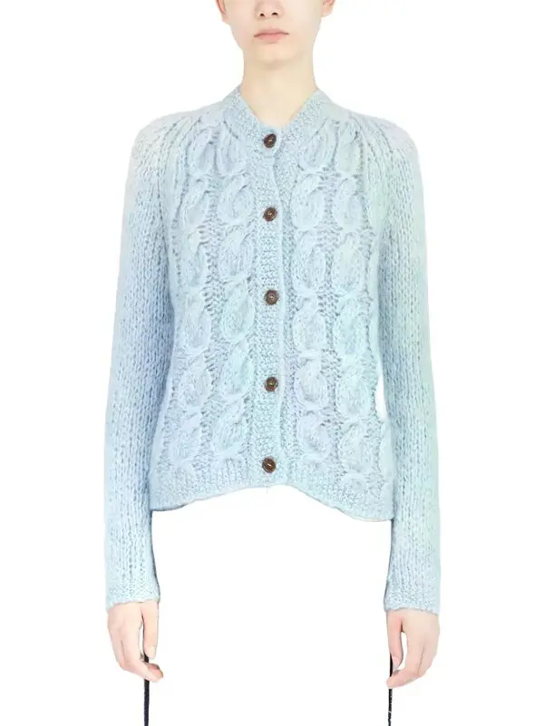 MAISON MARGIELA Mohair Blend Button-up Cardigan - Blue