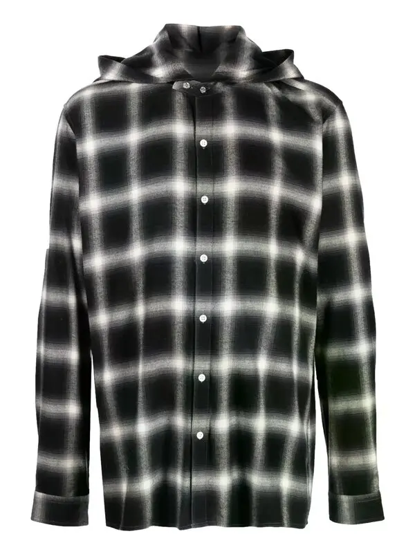 MOSTLY HEARD RARELY SEEN Gradient-effect Scarf-detail Shirt - Black