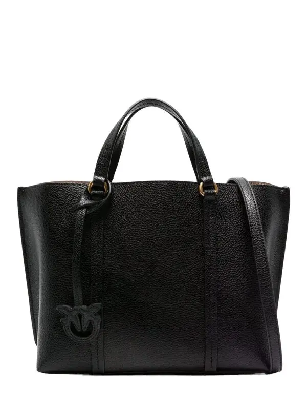 Pinko Carrie Leather Tote Bag - Black