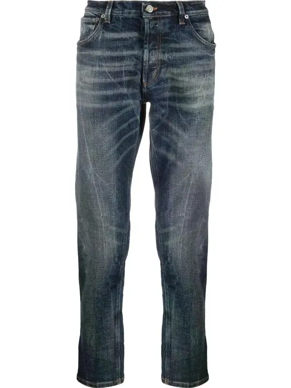 DONDUP Whiskering-effect Cotton Jeans - Blue