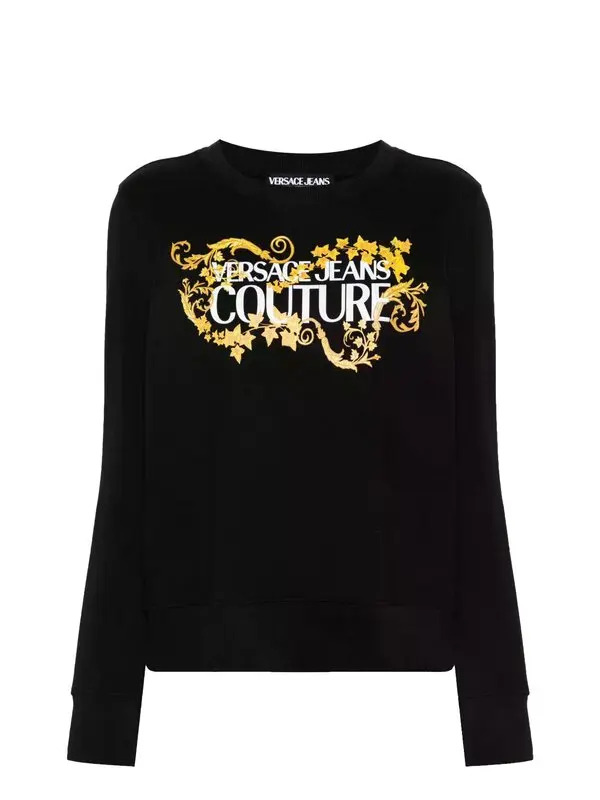 Versace Barocco Logo Print Sweatshirt - Black
