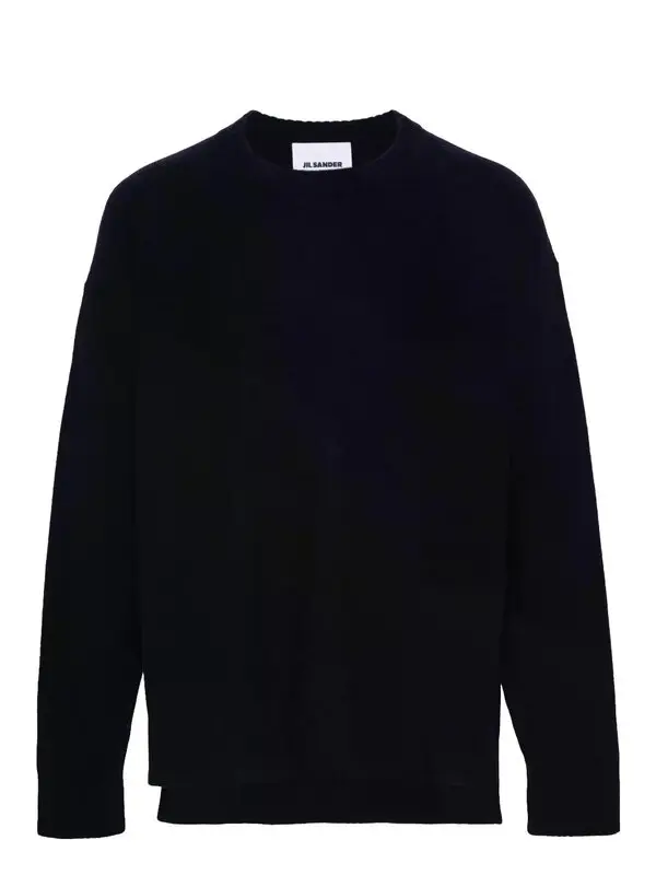 JIL SANDER Side-slits Wool Jumper - Blue