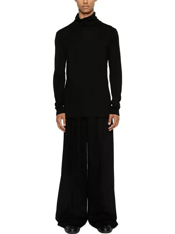 RÓHE Wool Roll Neck Jumper - Black