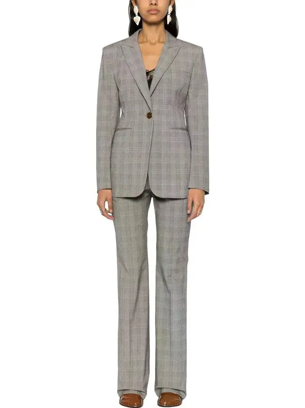 VIVIENNE WESTWOOD Prince Of Wales Check Flared Trousers - Grey