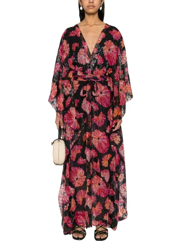MARIA LUCIA HOHAN Floral-print Maxi Dress - Black