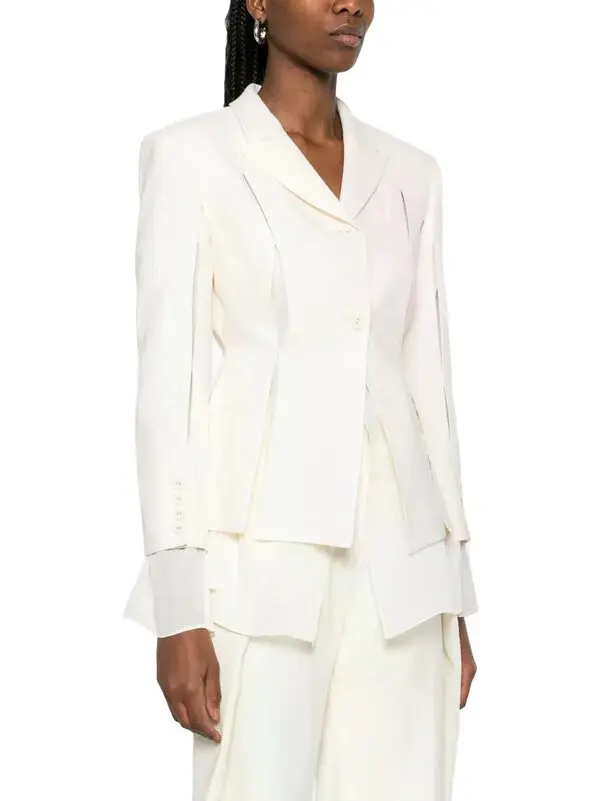 Rokh Cut-out Layered Blazer - Neutrals