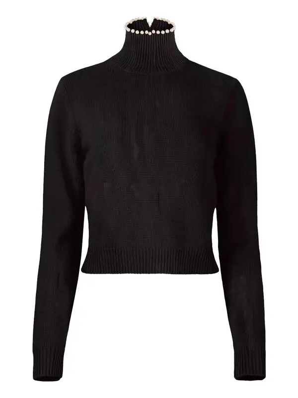 Nina Ricci Embellished Wool-blend Jumper - Black
