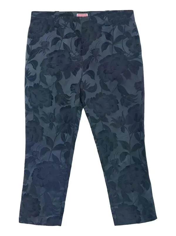Kenzo Floral Jacquard Trousers - Blue