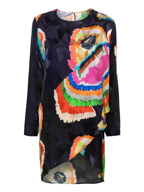 Rianna + Nina Nala Silk Tunic Blouse - Blue
