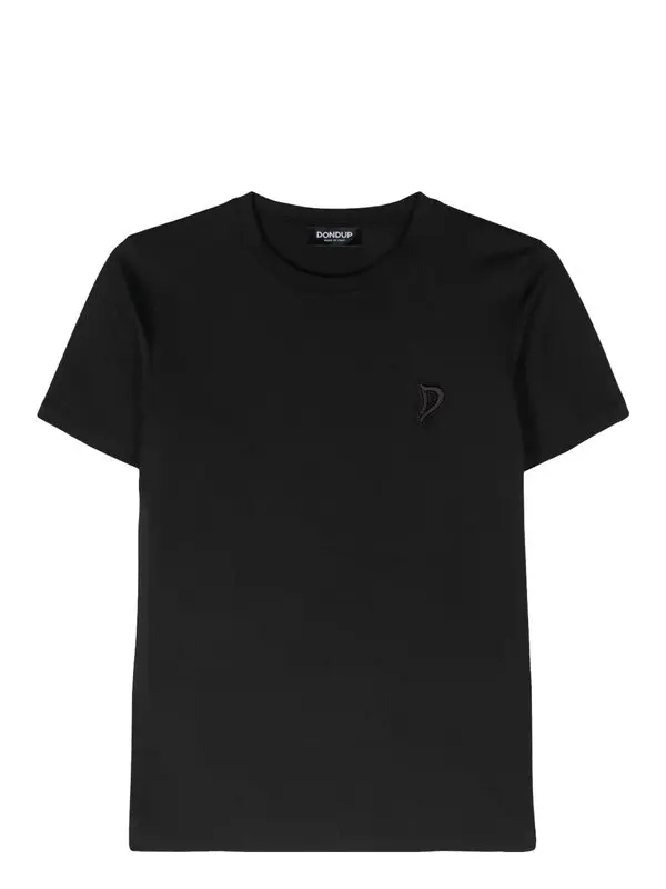 DONDUP Logo-embroidered Cotton T-shirt - Black