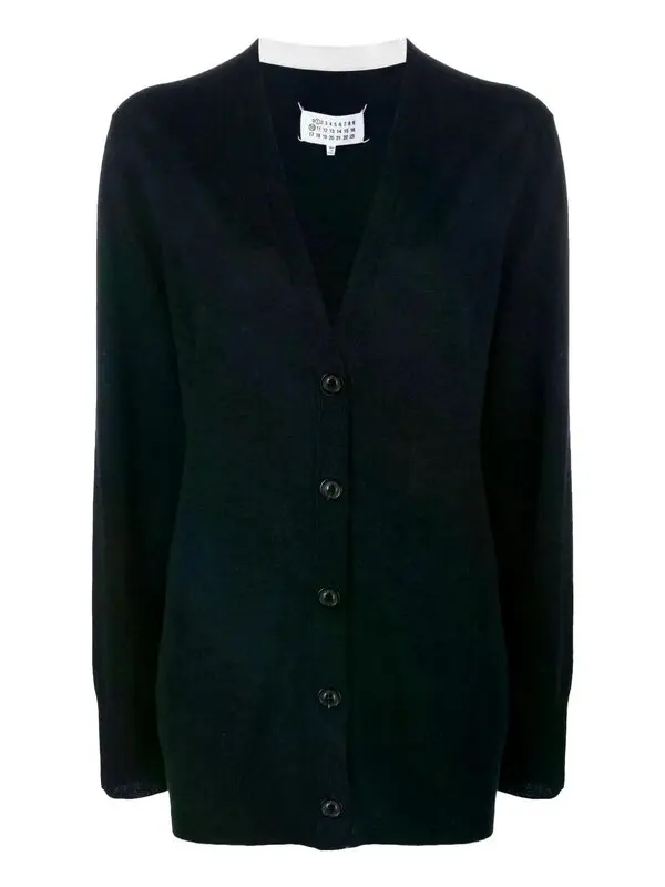 MAISON MARGIELA V-neck Wool-blend Cardigan - Blue