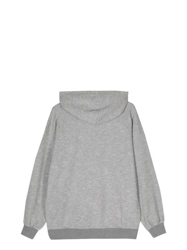 AUTRY Appliqué Logo Mélange Effect Hoodie - Grey
